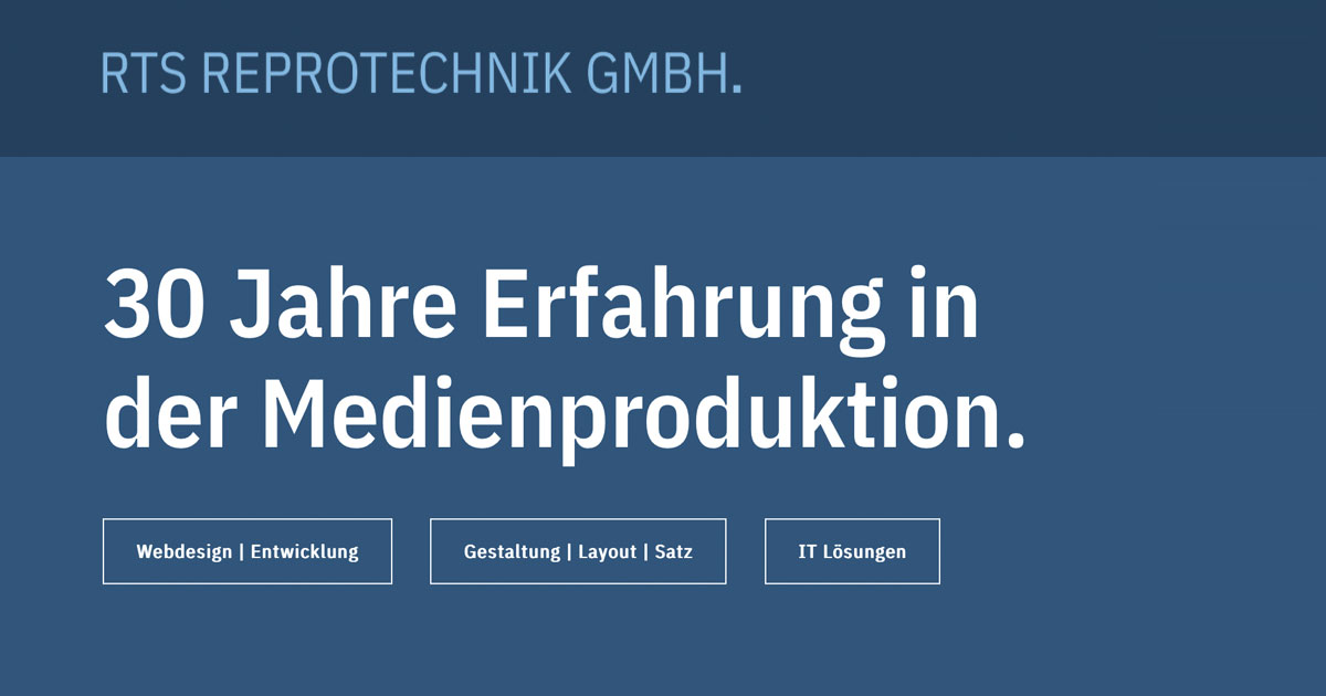 Lösungen für Print und Web - RTS Reprotechnik GmbH